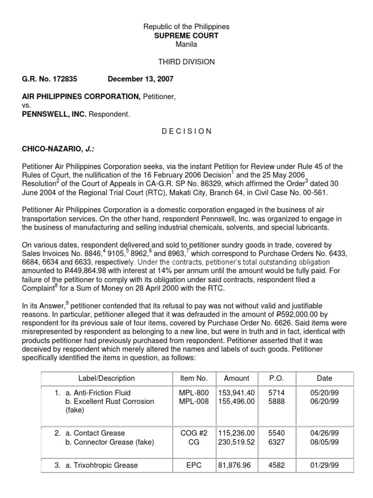 Air Philippines Vs Pennswell | Download Free PDF | Trade Secret ...