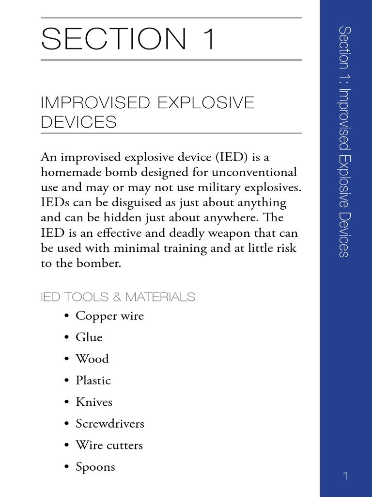 Section 1: Improvised Explosive Devices and Section 2: Post Blast ...