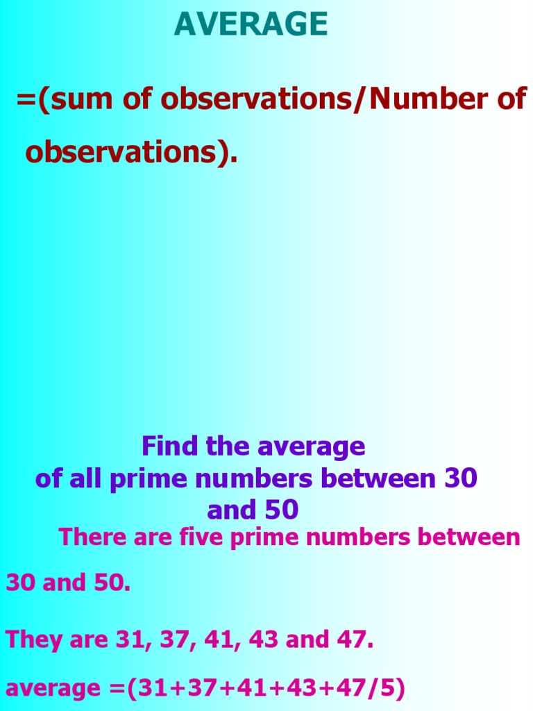 (Sum of Observations/number of Observations) | PDF | Teaching Methods ...
