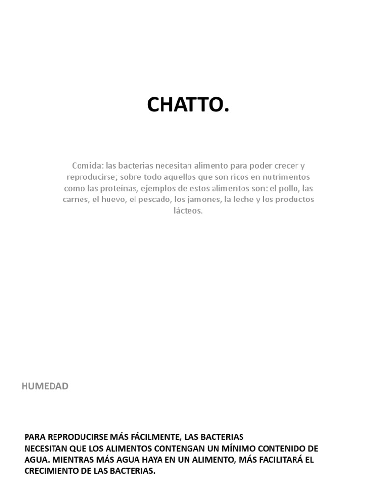 CHATTO | PDF | Las bacterias | Alimentos
