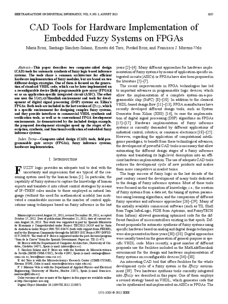Fuzzy Inference System Pdf Vhdl Field Programmable Gate Array 