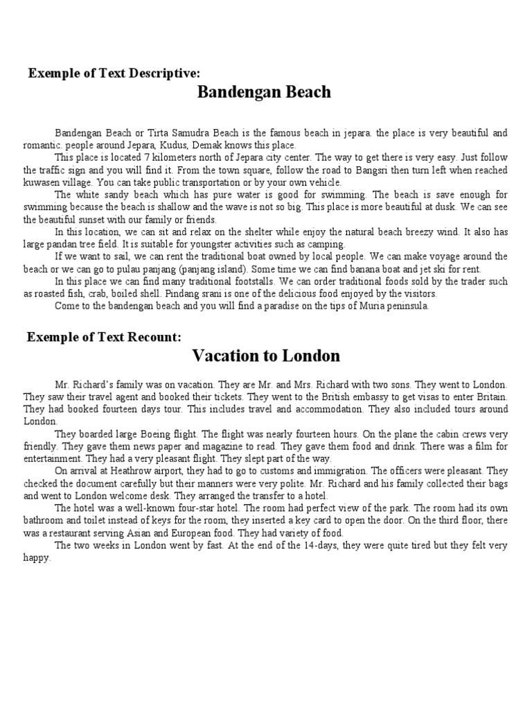 Exemple of Text Descriptive | PDF | Foods | Food And Drink