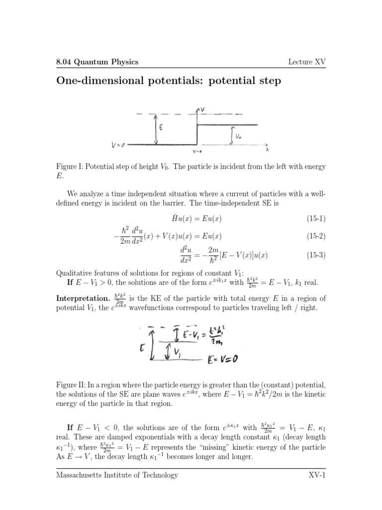 Lecture 15 | PDF | Quantum Tunnelling | Wave Function