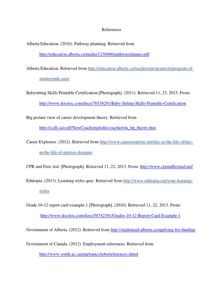 References For Portfolio | PDF