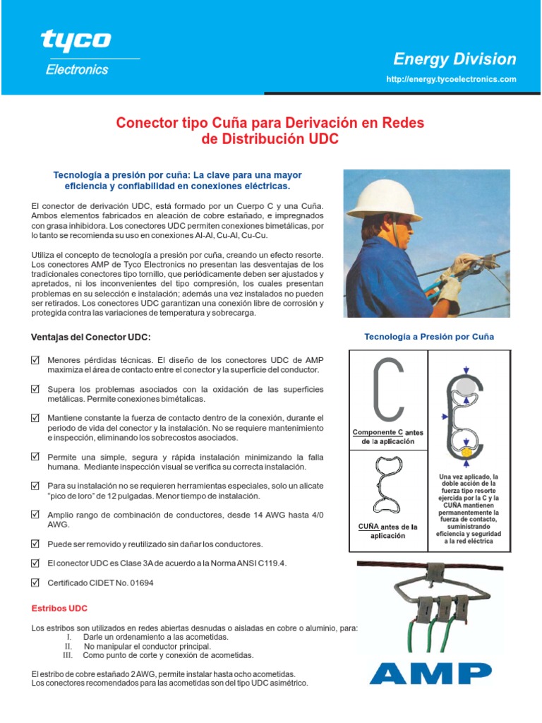 Conector UDC Tipo Cuña para Acometida | PDF | Cobre | Aluminio