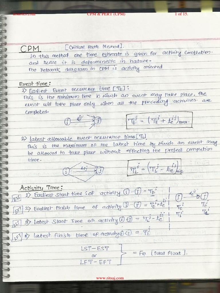 CPM & Pert - CPM | PDF | Mathematical And Quantitative Methods ...