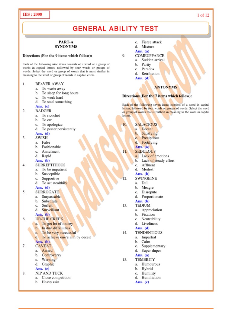 General Ability | PDF | Inflation | Contentment