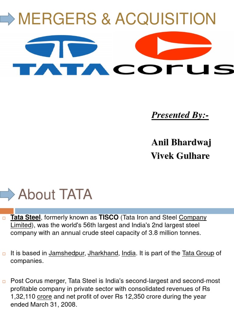 Tata Steel's $12B Acquisition of Corus Group | PDF | Mergers And ...