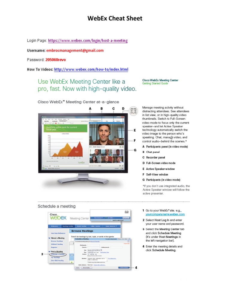 WebEx Login and How-To Guide | PDF