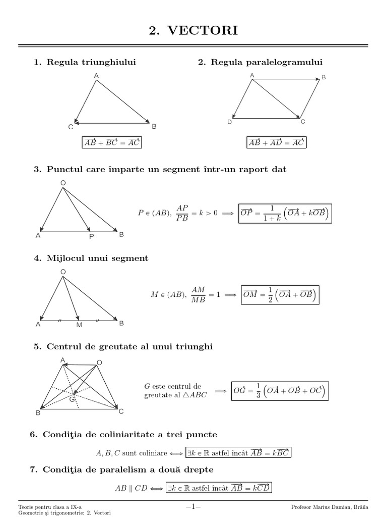 Vectori Clasa A 9a | PDF