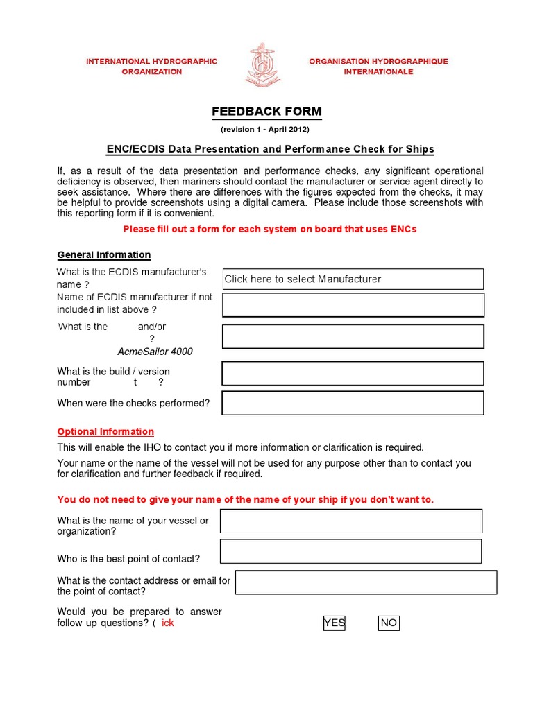 ECDIS Check-Reporting Form | PDF