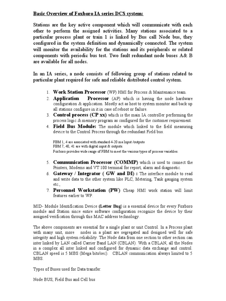 Basic Overview of Foxboro IA Series | PDF | Areas Of Computer Science | Computing