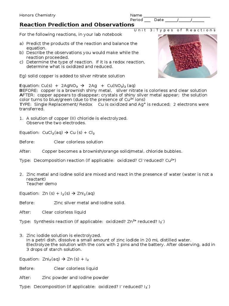 Chemistry Reaction Predictions Guide | PDF | Ion | Chloride