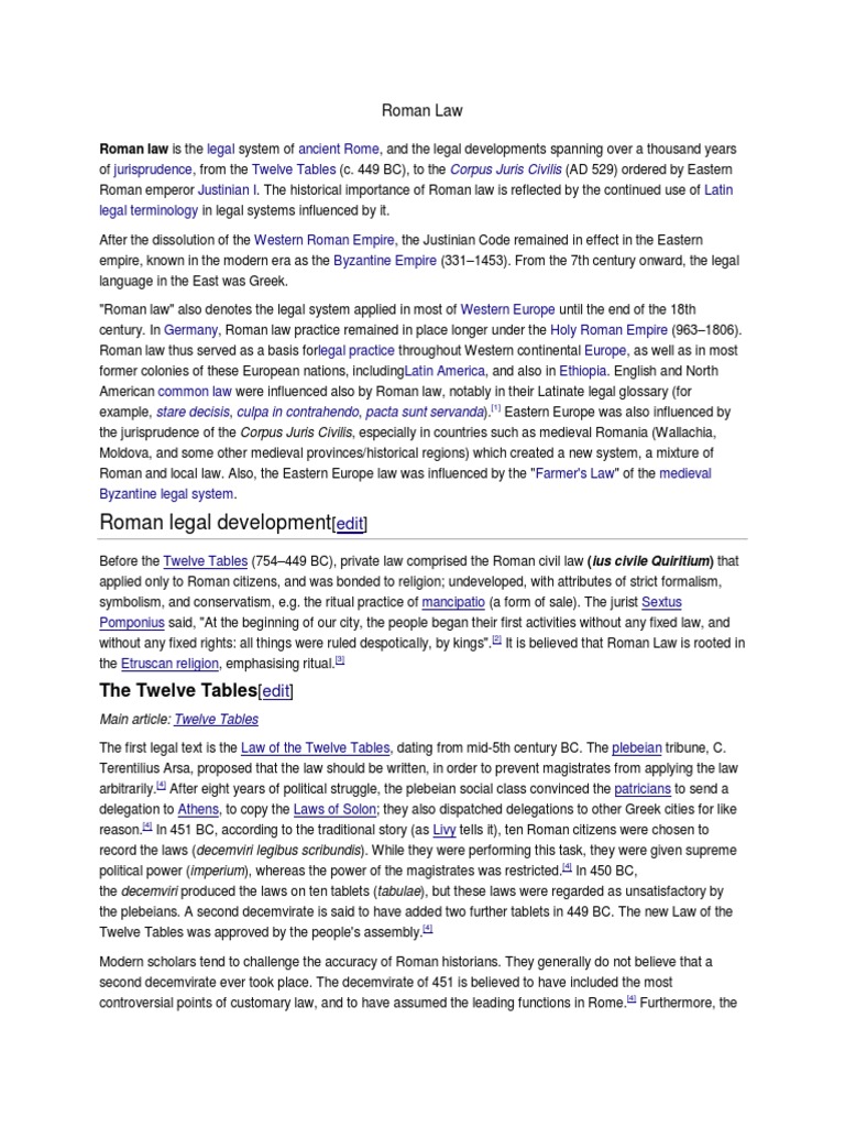 Overview of Roman Law and Its Influence | PDF | Law | History