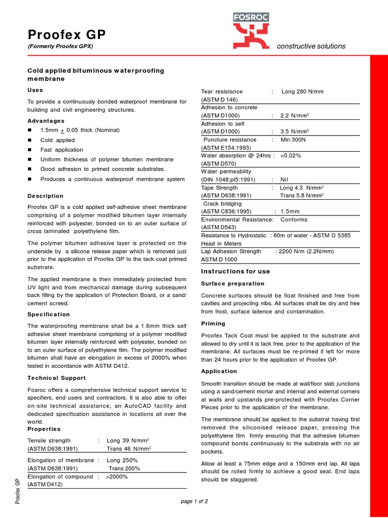 Proofex GP | PDF | Concrete | Industries