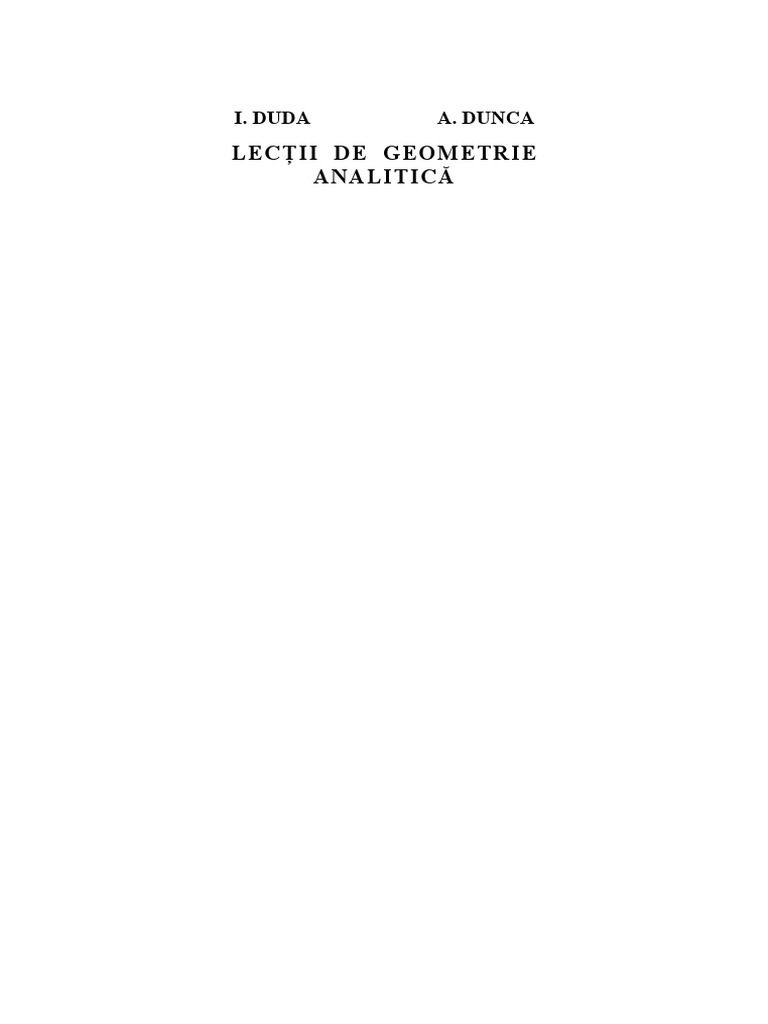 I Duda Lectii de Geometrie Analitica | PDF