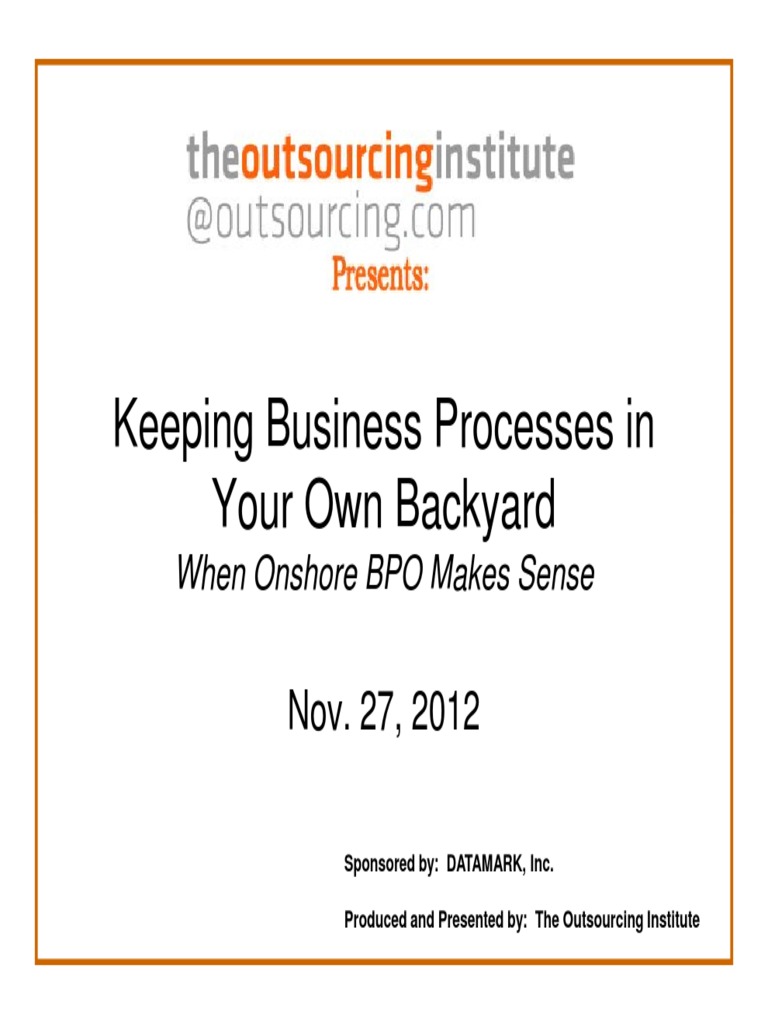 When Onshore BPO Makes Sense | PDF | Offshoring | Business Process ...