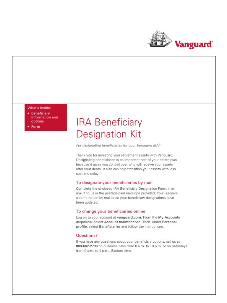 Vanguard IRA Beneficiary Transfer Form | PDF | Individual Retirement Account | Trust Law