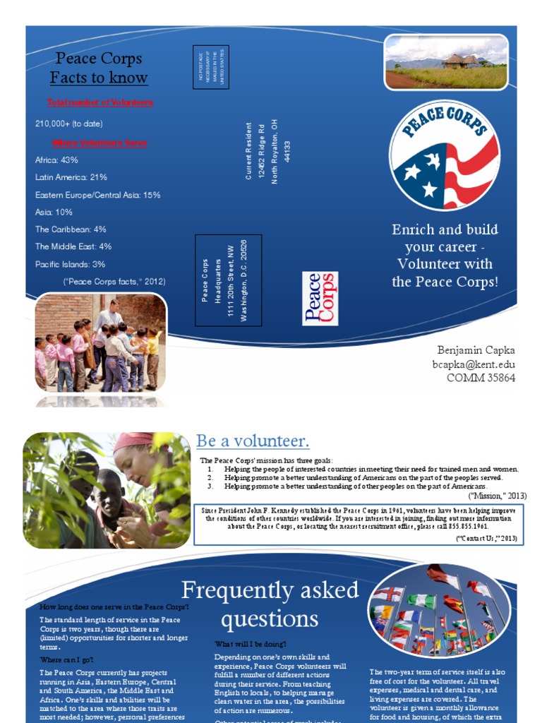 Peace Corps Brochure Final | PDF | Peace Corps | Volunteering