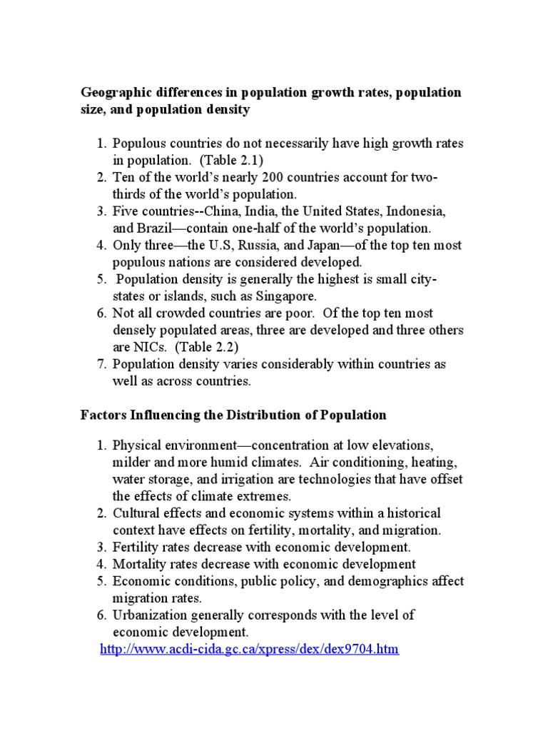 Geographic Differences in Population Growth Rates | PDF | Economic ...