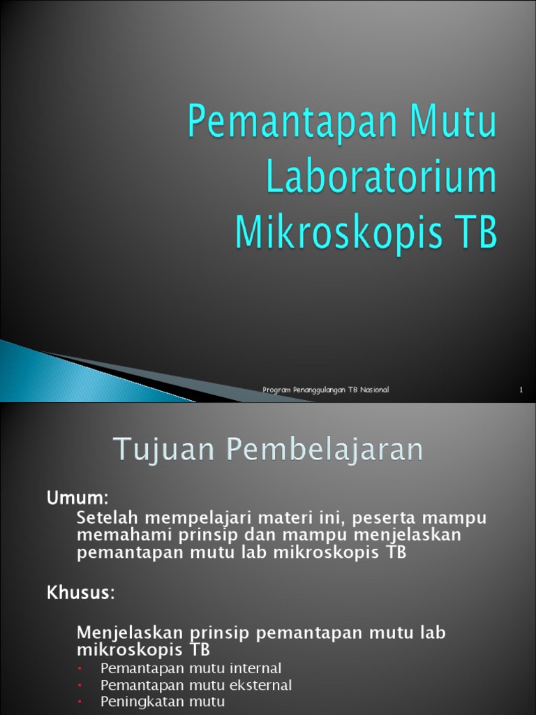 F. Pemantapan Mutu Lab TB | PDF | Pengembangan Diri | Kesehatan Holistik