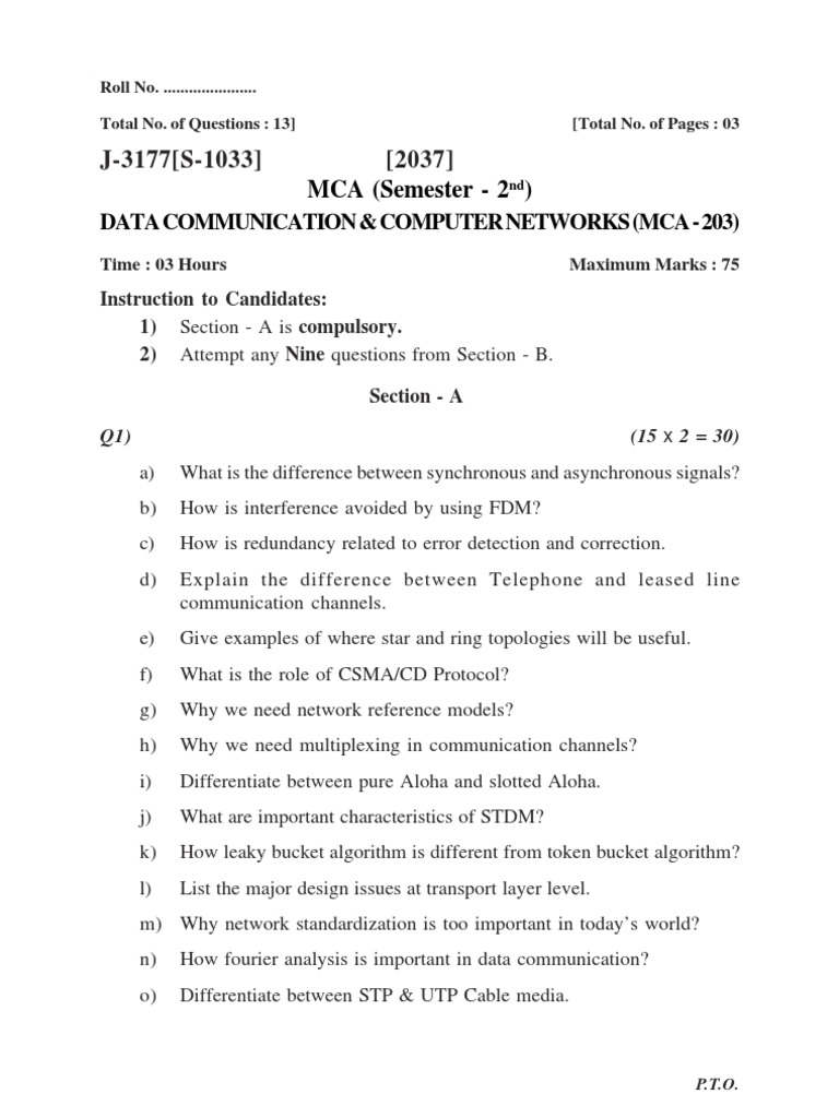 Mca 203 | PDF | Internet Protocols | Computer Network