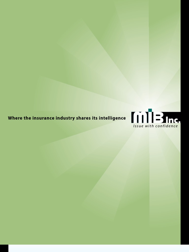 MIB Inc Medical Information Bureau Fact Sheet | PDF | Insurance | Computing