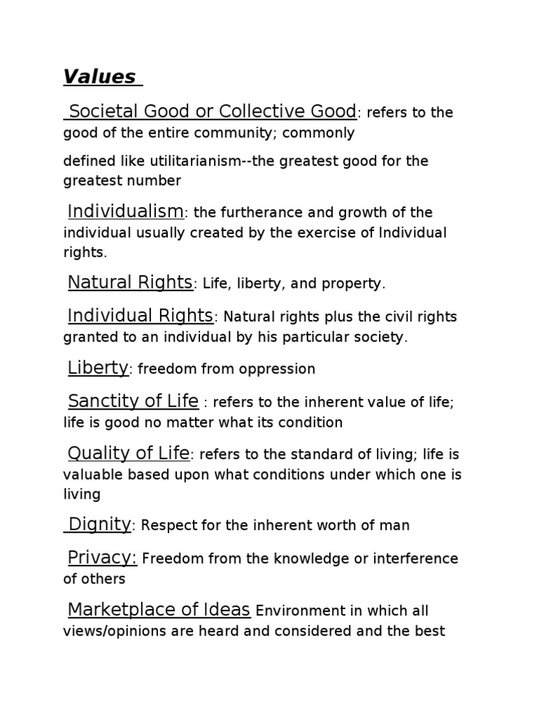 Values | PDF | Social Contract | Utilitarianism