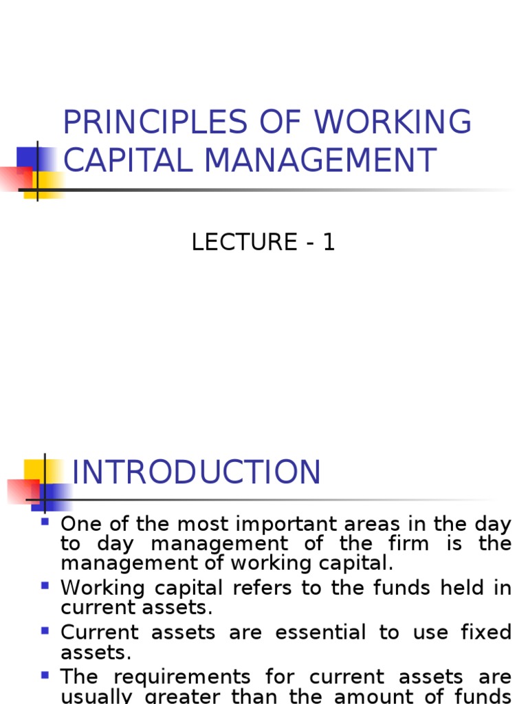 Principles of Working Capital Management | PDF | Working Capital ...