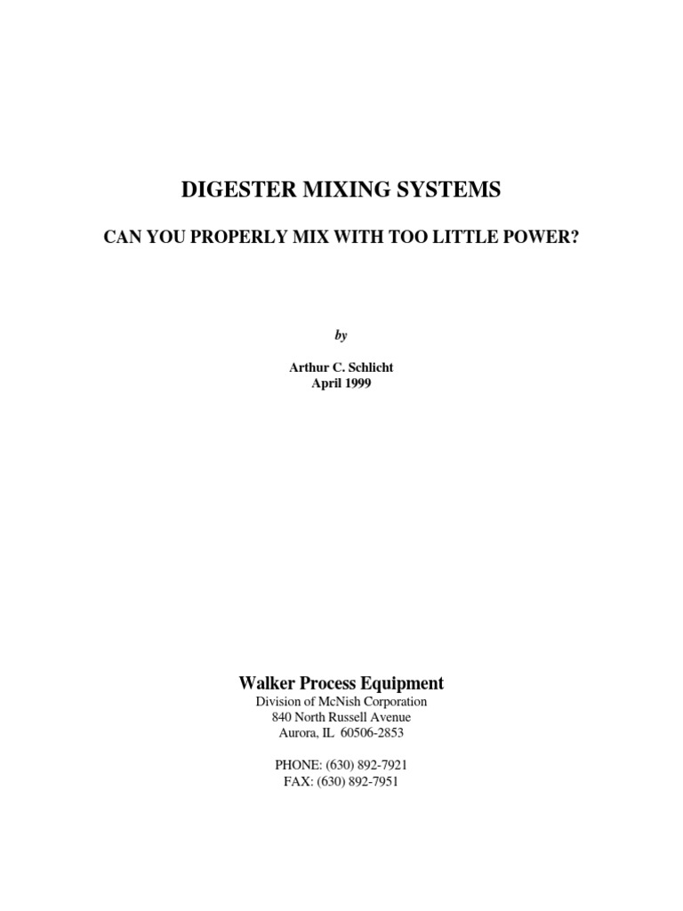 Digester Mixing Systems PDF | PDF