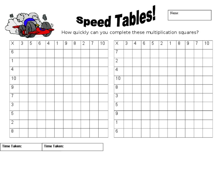 Speed Tables 1 | PDF