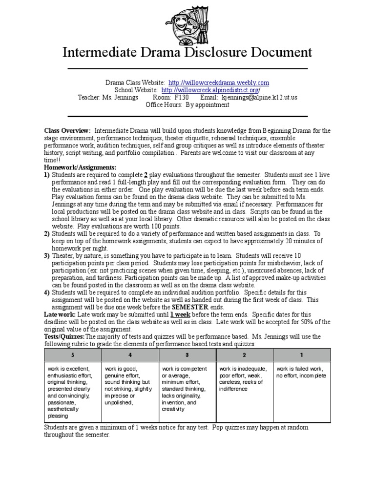 Musical Theater Disclosure Document | PDF