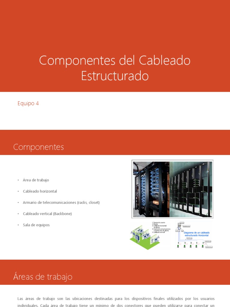 Componentes Del Cableado Estructurado | PDF | Redes | Telecomunicaciones