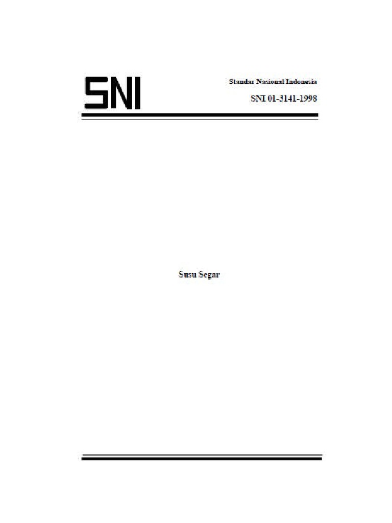 SNI 01-3141-1998 - Susu Segar | PDF