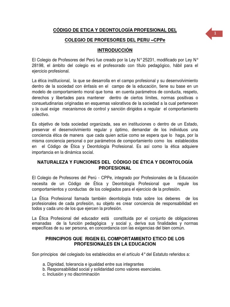 Codigo Etica | PDF | Ética profesional | Comportamiento