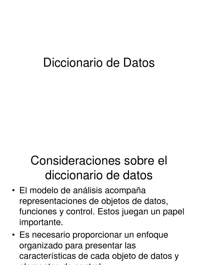 Como Hacer Un Diccionario de Datos | PDF | Almacén de datos | Diccionario