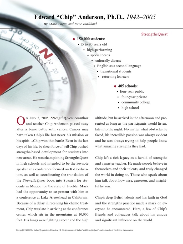 Legacy of Edward "Chip" Anderson, Ph.D. | PDF | Business