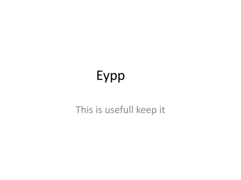 Summary of Eypp Document | PDF