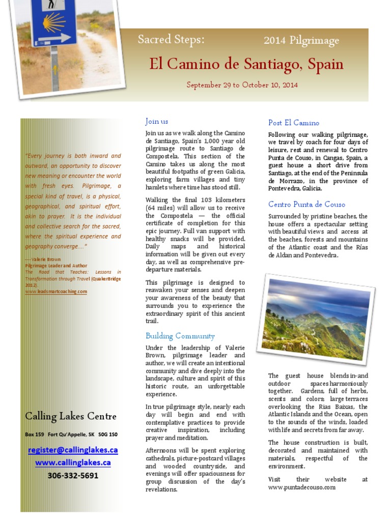 El Camino Pilgrimage Flyer | PDF | Camino De Santiago | Santiago De ...