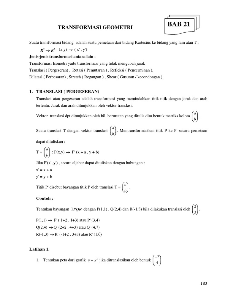 21 Transformasi Geometri | PDF