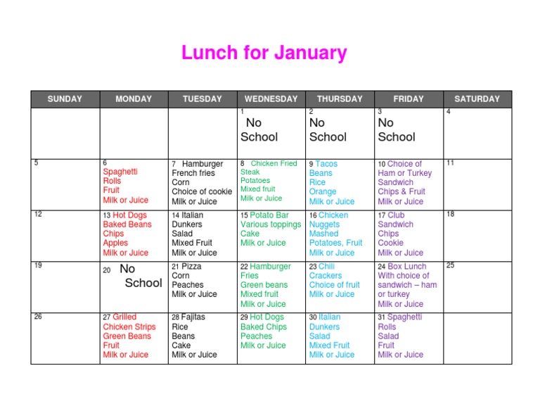 Lunch Menu | PDF