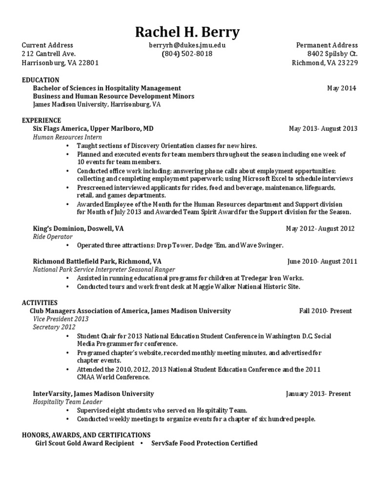 Rachel Berry's Professional Profile | PDF | Business | Finance & Money ...