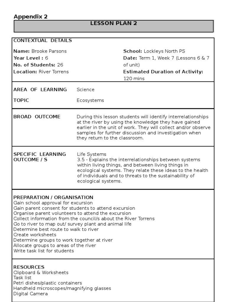 Science - ECOSYSTEMS Unit Plan Year 6 - Part 2 | PDF | Ecosystem | Ecology
