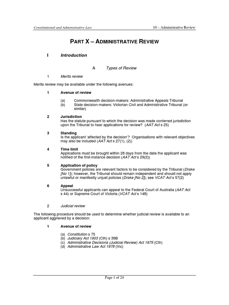 Administrative Review Procedures and Avenues | PDF | Judiciaries ...