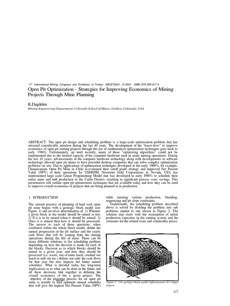 Open Pit Optimization | PDF | Scheduling (Production Processes) | Mining