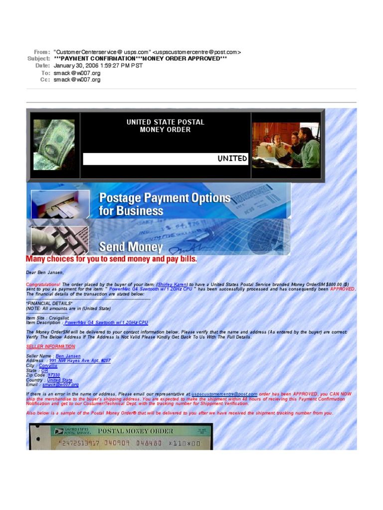 Usps Money Order | PDF | Money Order | United States Postal Service
