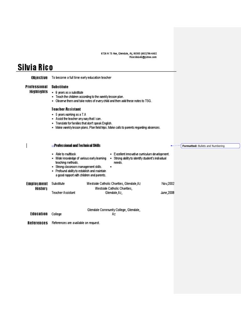 Silvia Resume | PDF