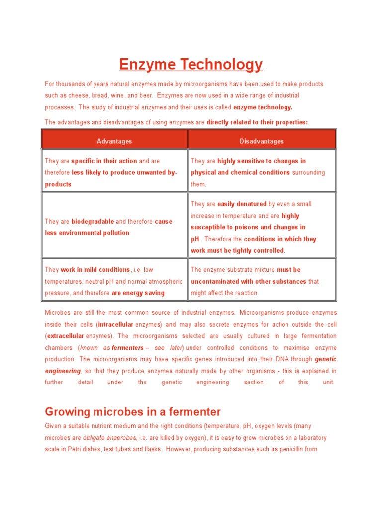 Enzyme Technology | PDF | Metabolism | Enzyme