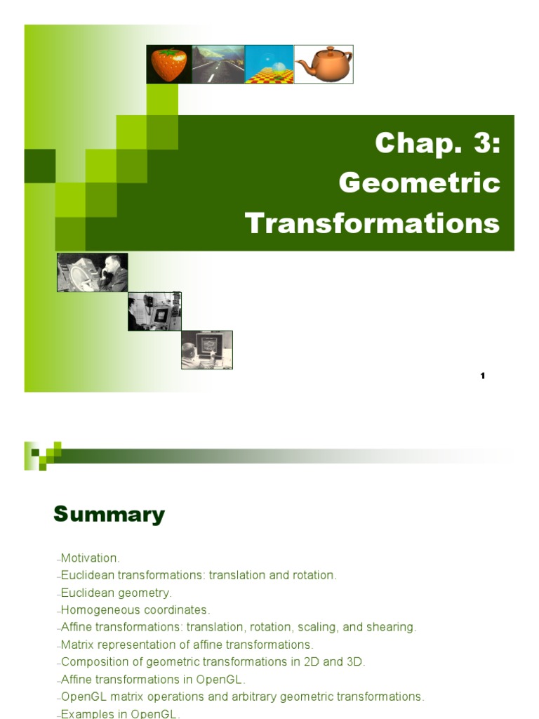 Geometric Transformations in OpenGL | PDF | 2 D Computer Graphics | Coordinate System