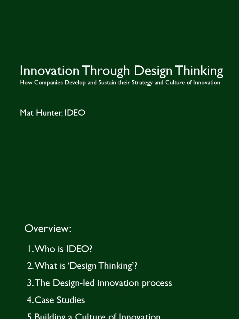 Design Thinking Innovation Pdf Design Thinking Innovation